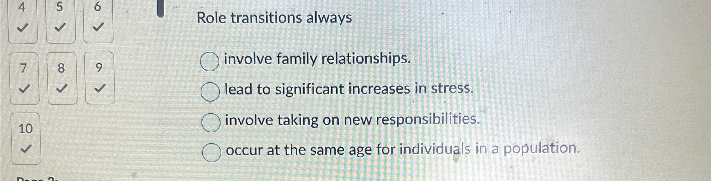 Solved Role transitions alwaysinvolve family | Chegg.com