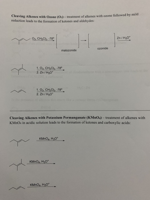 Solved Cleaving Alkenes with Ozone (01) - treatment of | Chegg.com