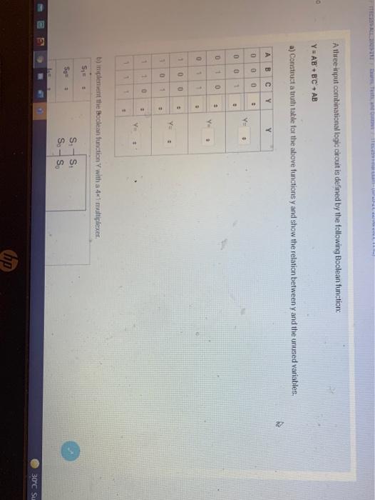 Solved TTELOT A three input combinational logic circuit is | Chegg.com