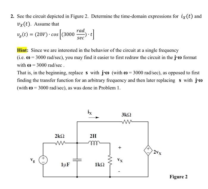 Solved See the circuit depicted in Figure 2. Determine the | Chegg.com