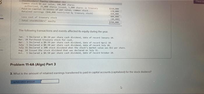 Solved Check Problem 11-4A (Algo) Analyzing changes in | Chegg.com