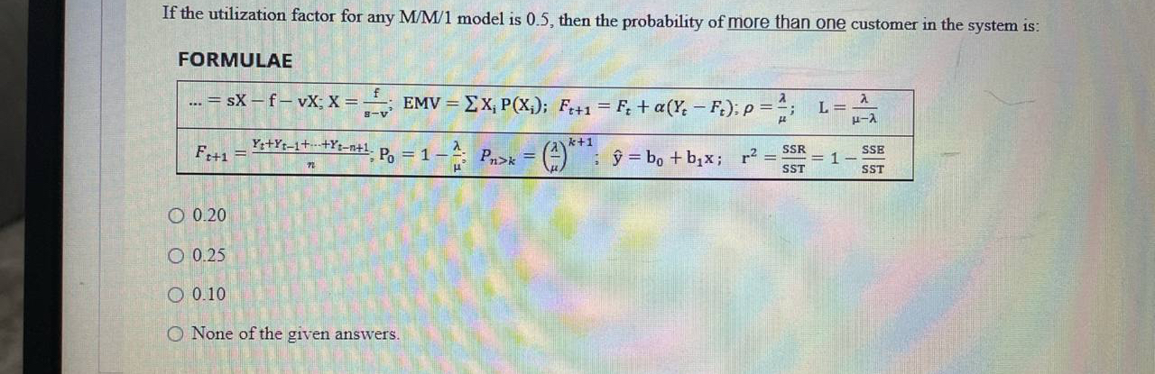 Solved If the utilization factor for any MM?1 model is | Chegg.com Solved If the utilization factor for any MM?1 model is | Chegg.com