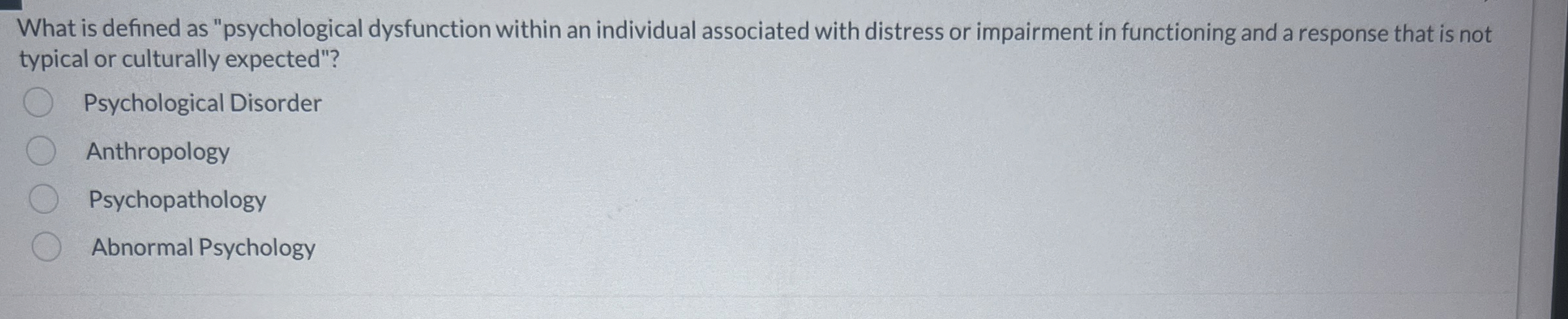 Solved What is defined as "psychological dysfunction within | Chegg.com
