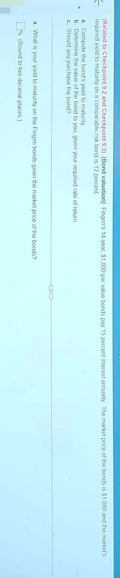 Solved required yield to maturity on a comparable-risk bond | Chegg.com