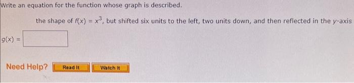 Solved Write an equation for the function whose graph is | Chegg.com