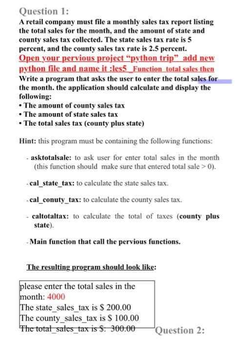 Solved Question 1: A retail company must file a monthly | Chegg.com