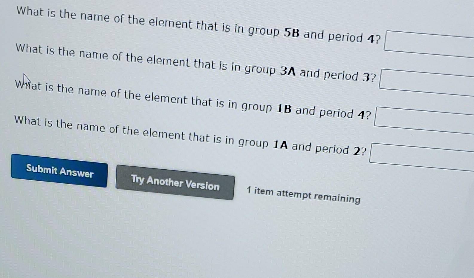 Solved What is the name of the element that is in group 5B | Chegg.com