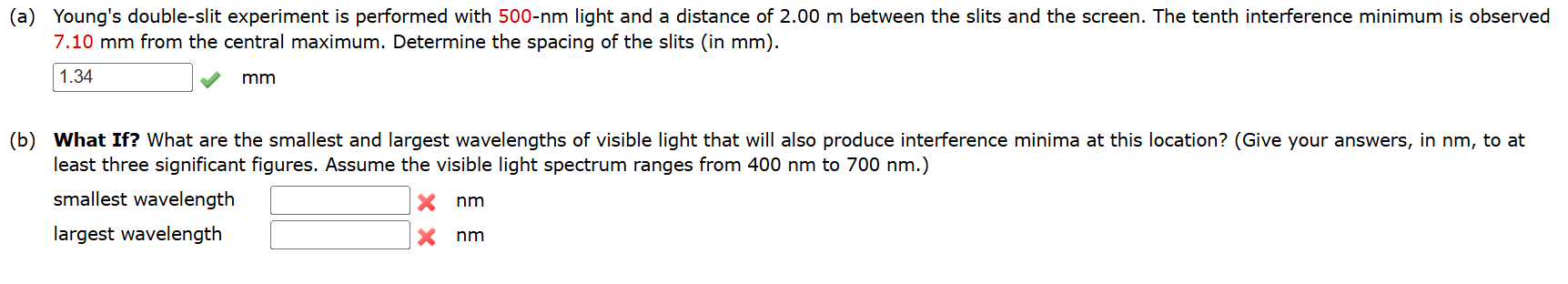 Solved (a) ﻿Young's double-slit experiment is performed with | Chegg.com