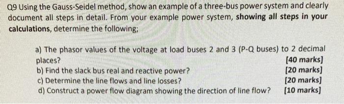 Solved Q9 Using the Gauss-Seidel method, show an example of | Chegg.com