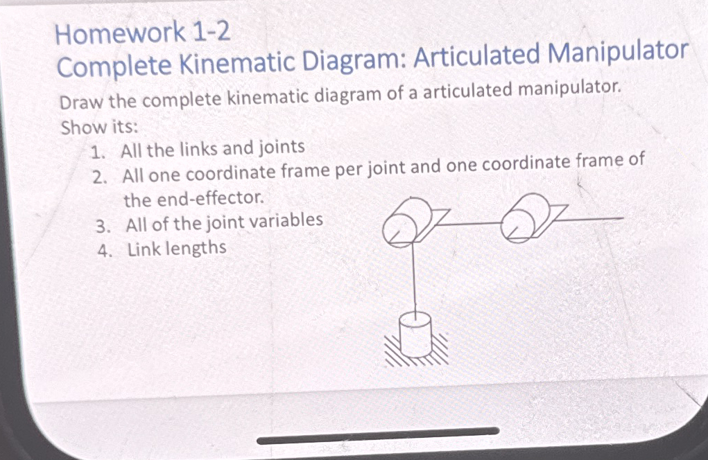 Solved Homework 1-2Complete Kinematic Diagram: Articulated | Chegg.com