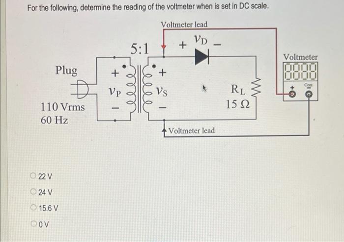 Solved For the following, determine the reading of the | Chegg.com