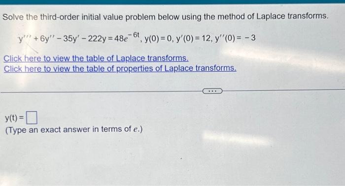 Solved Solve the third-order initial value problem below | Chegg.com