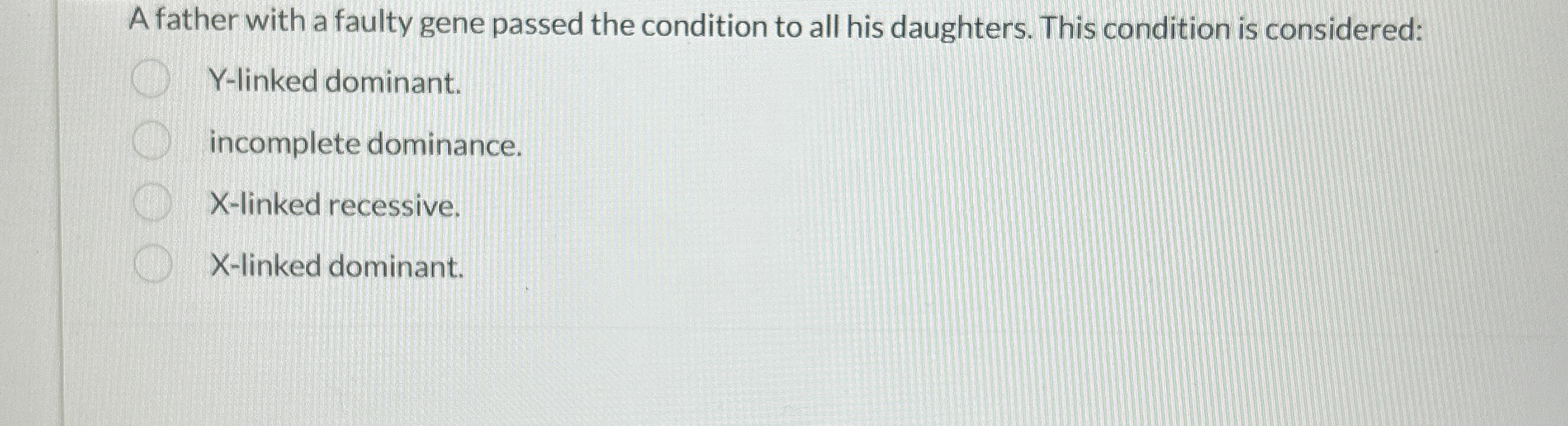 Solved A father with a faulty gene passed the condition to | Chegg.com