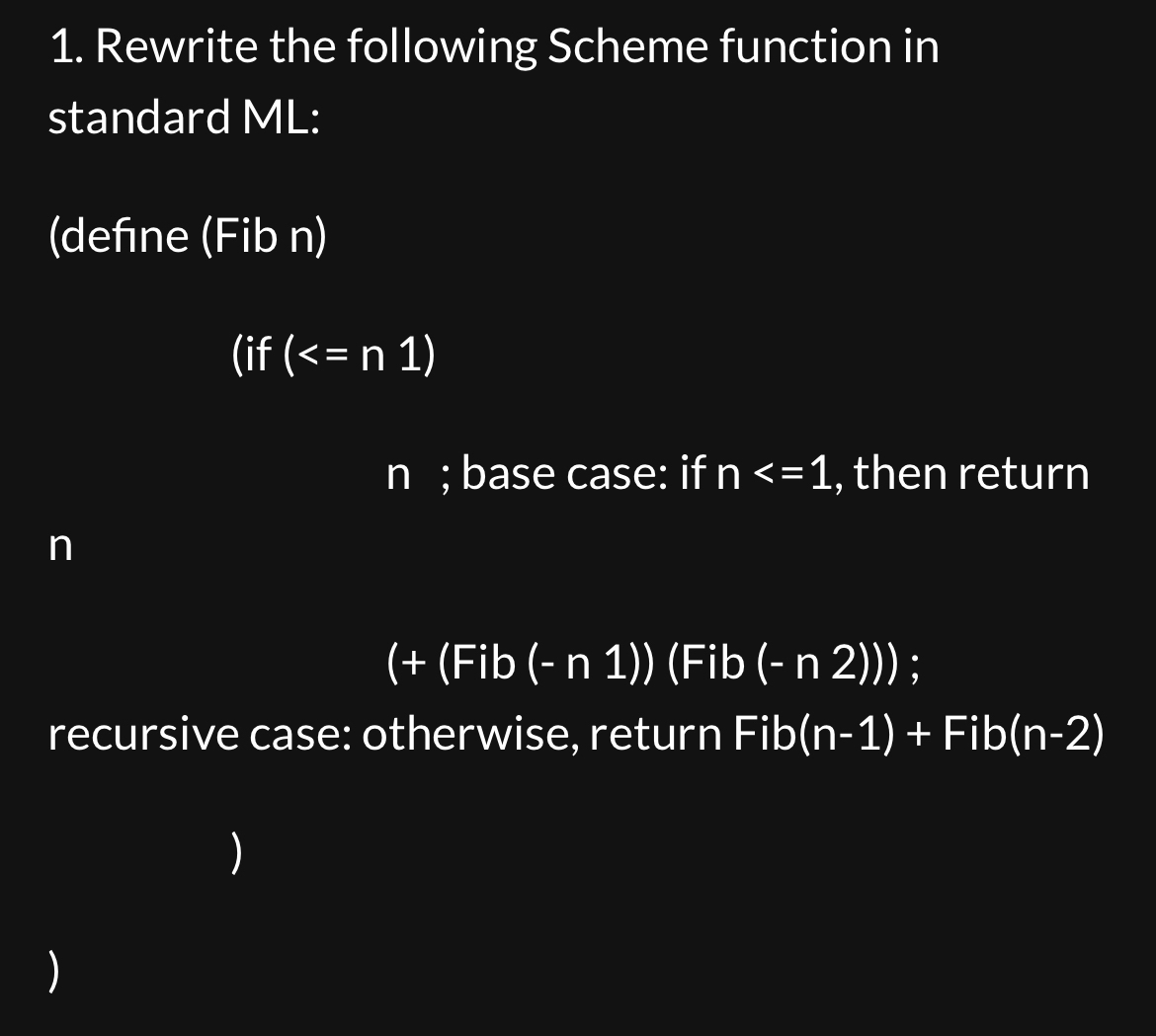 Solved Rewrite The Following Scheme Function In Standard