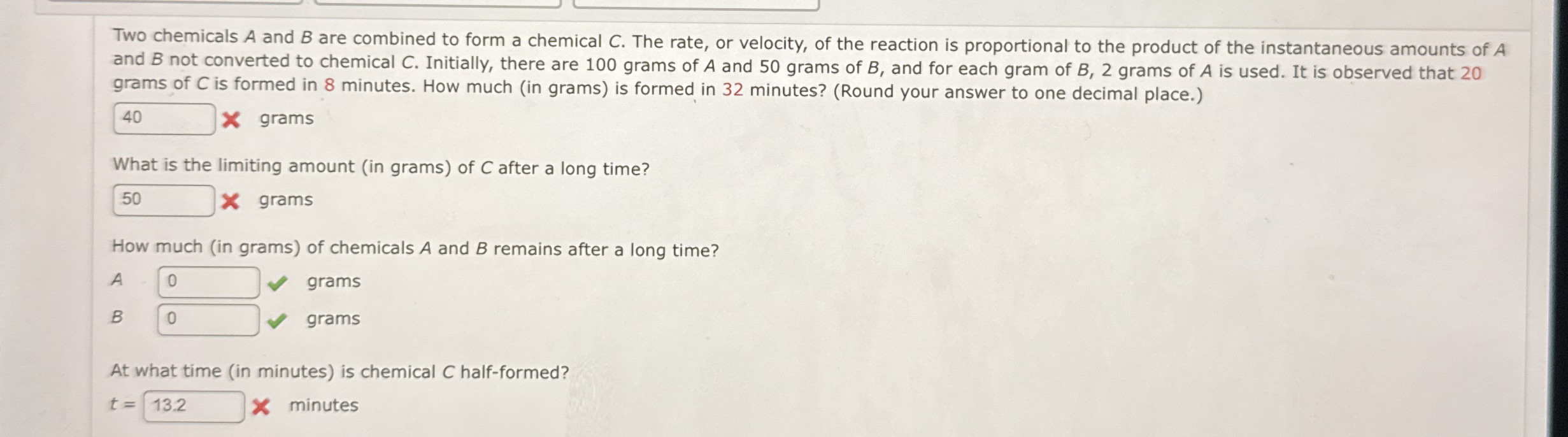 Solved Two chemicals A and B ﻿are combined to form a | Chegg.com