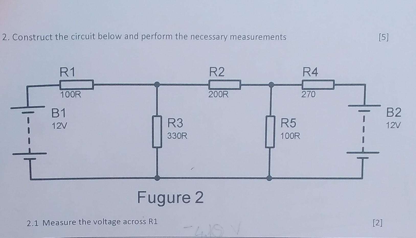 Solved 2. Construct the circuit below and perform the | Chegg.com