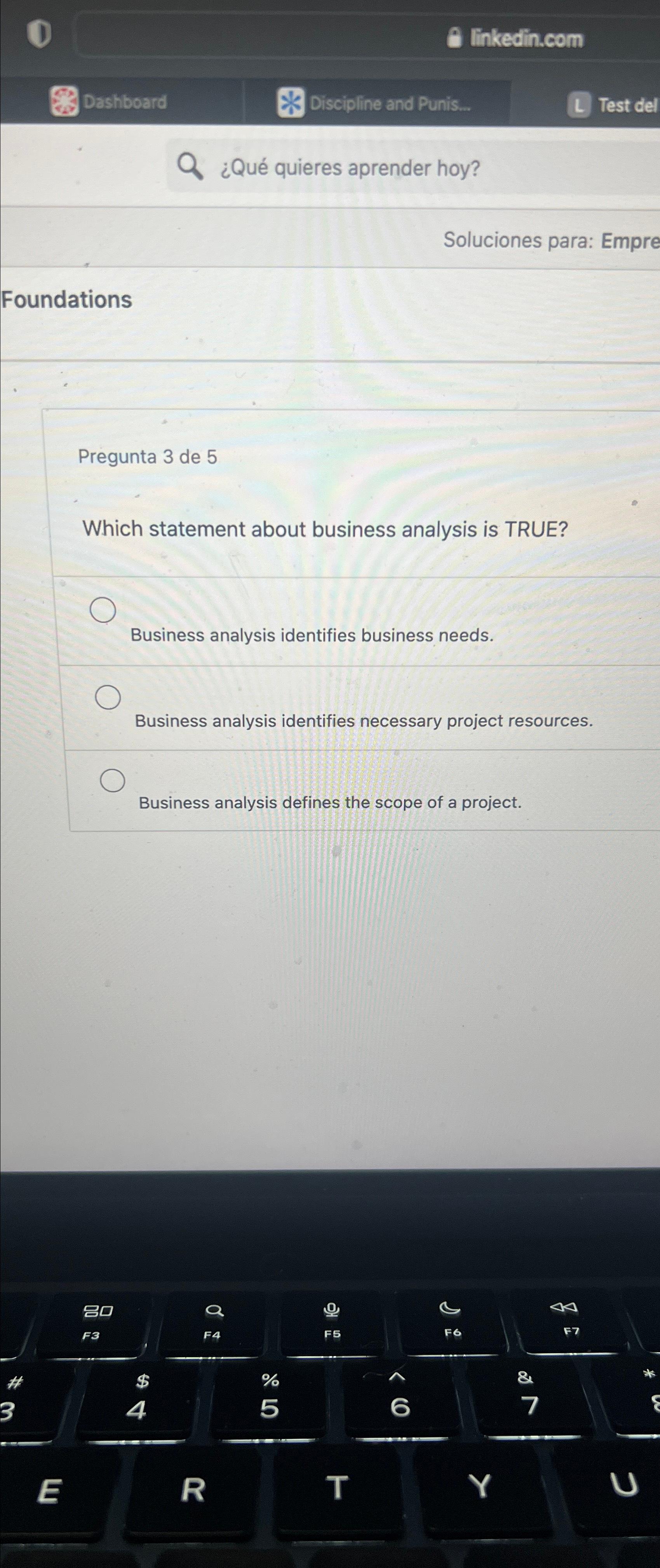 Solved (1)Inkedin.comDashboardDiscipline and Punis...Test | Chegg.com