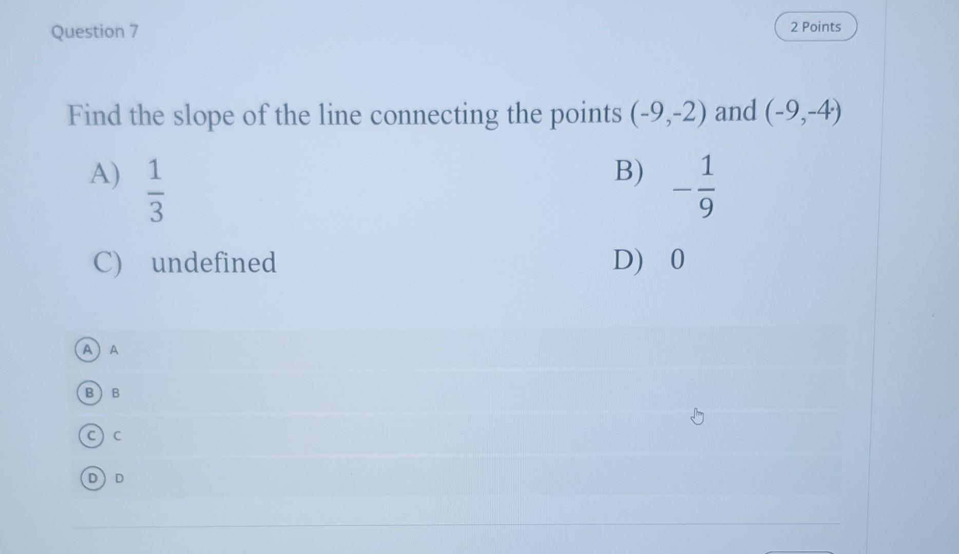 Find the slope of the line connecting the points | Chegg.com