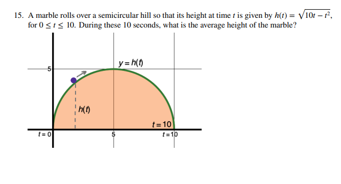 Solved A marble rolls over a semicircular hill so that its | Chegg.com