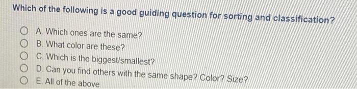 Solved Which of the following is a good guiding question for | Chegg.com