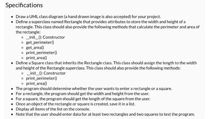 Solved Project Description Create an object-oriented program | Chegg.com