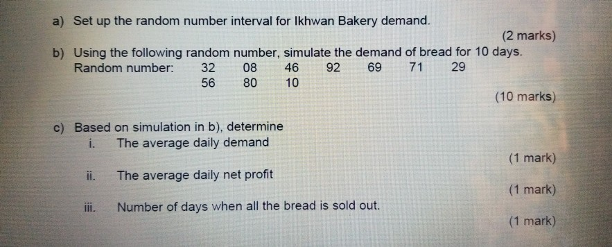 QUESTION 5 Ikhwan Bakery bakes and sells fresh bread | Chegg.com