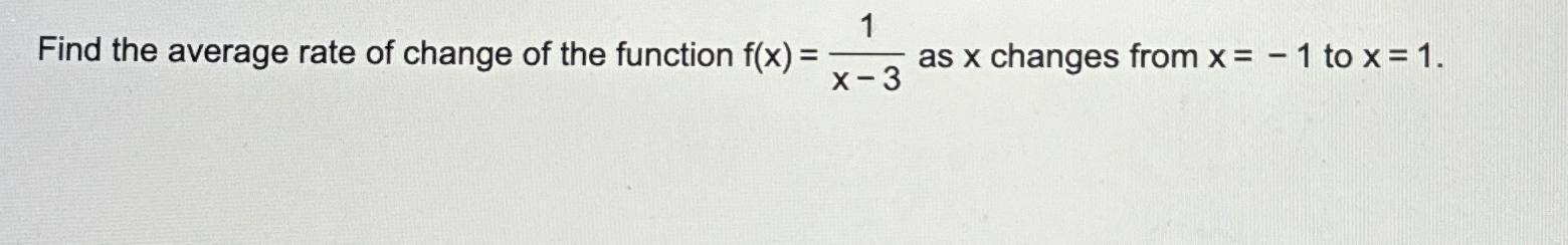 Solved Find the average rate of change of the function | Chegg.com