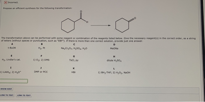 Solved x Incorrect Propose an efficient synthesis for the | Chegg.com