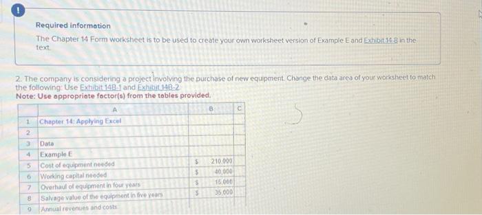 Solved Required informotion The Chapter 14 Form worksheet is | Chegg.com