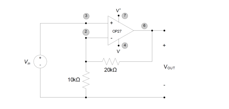 Solved Determine the gain of the non-inverting amplifier | Chegg.com
