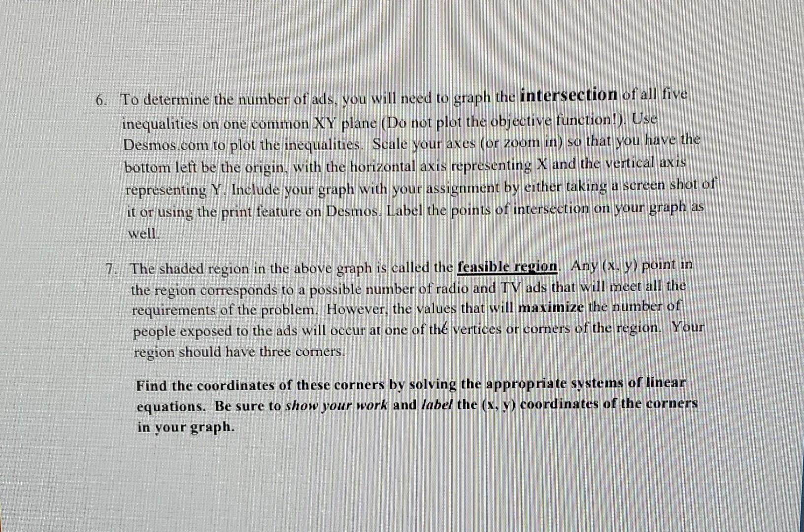 Solved Optimizing an Advertising Campaign Math 1010 Project | Chegg.com
