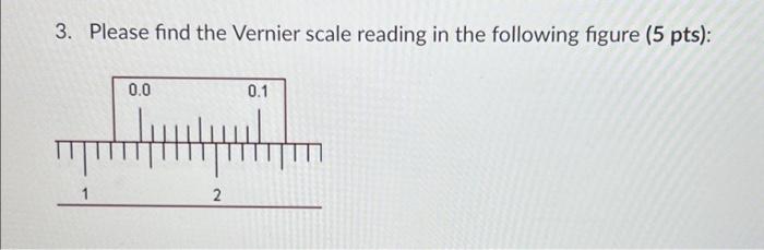 Solved 3. Please find the Vernier scale reading in the | Chegg.com