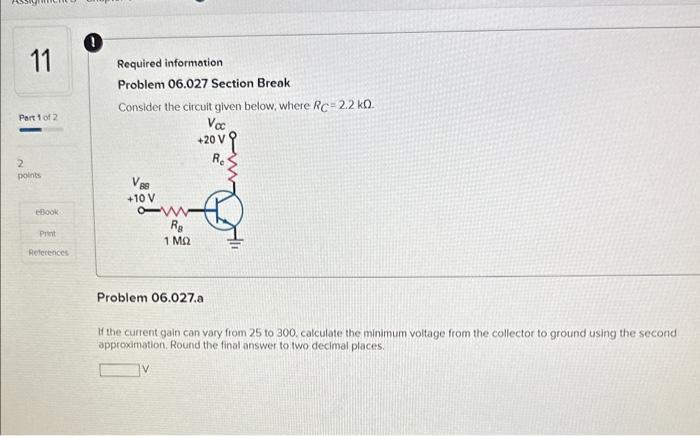 Solved Required information Problem 06.027 Section Break | Chegg.com