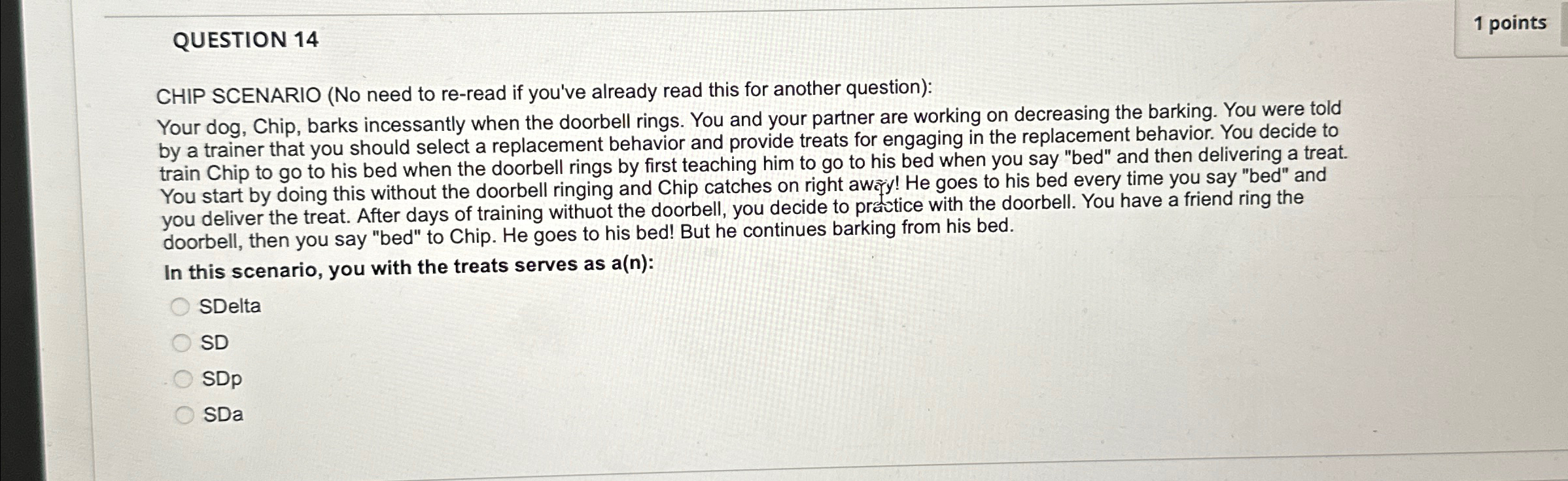 Solved QUESTION 141 ﻿pointsCHIP SCENARIO (No need to re-read | Chegg.com