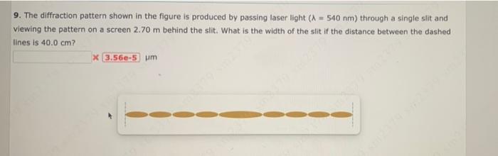 Solved 9. The diffraction pattern shown in the figure is | Chegg.com