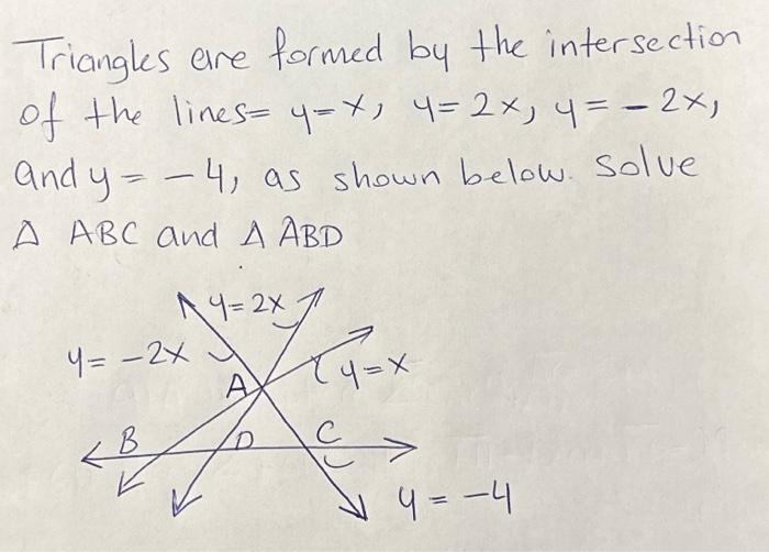 Solved Triangles are formed by the intersection of the lines | Chegg.com
