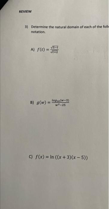Solved notation A) f(c)=(2+12+1 B) g(w)=w1−21imgic−11 c) | Chegg.com