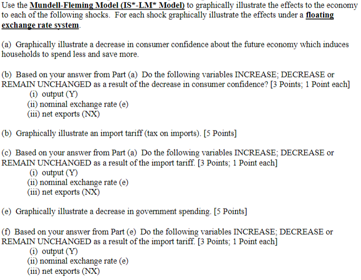 Solved Use the Mundell-Fleming Model (IS*-LM* ﻿Model) ﻿to | Chegg.com