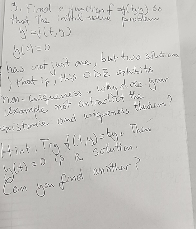 Solved Find a functian f=f(t,y) ﻿so thout the inittal-value | Chegg.com