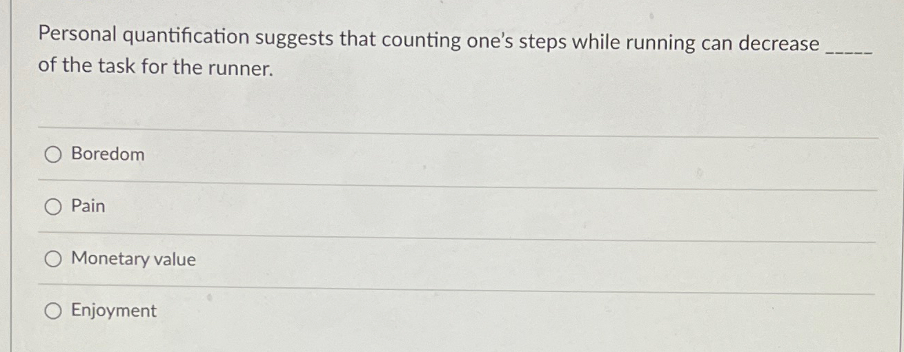 Solved Personal quantification suggests that counting one's | Chegg.com