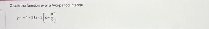 Solved Graph the function over a two-period interval. | Chegg.com
