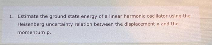 Solved 1. Estimate the ground state energy of a linear | Chegg.com
