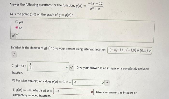 Solved Answer the following questions for the function, | Chegg.com
