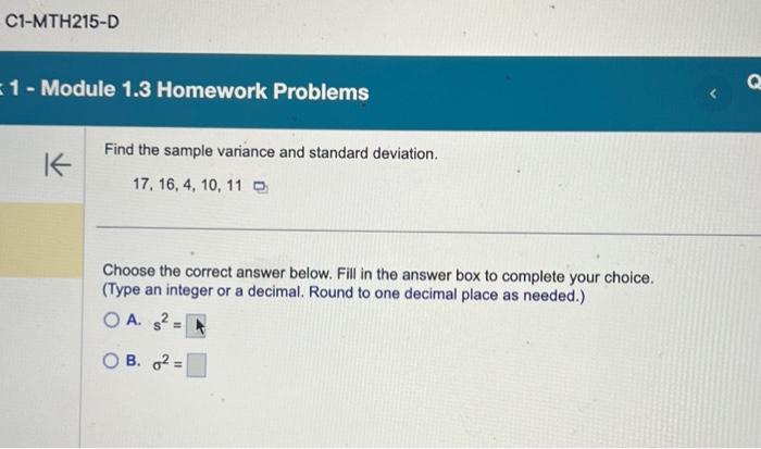 Solved C1-MTH215-D 1- Module 1.3 Homework Problems K Find | Chegg.com