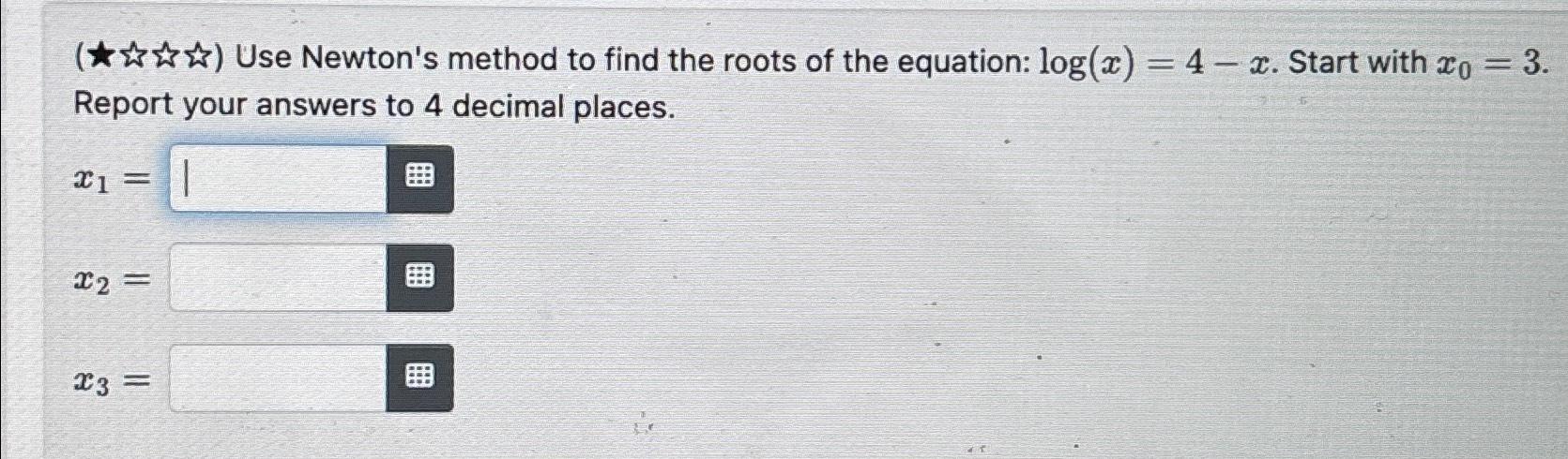 Solved Use Newtonss Method To Find The Roots Of The