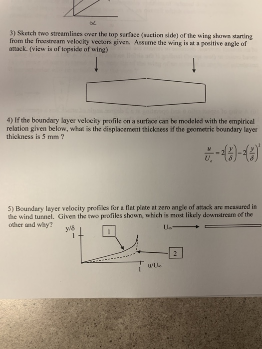 Solved 3) Sketch two streamlines over the top surface | Chegg.com