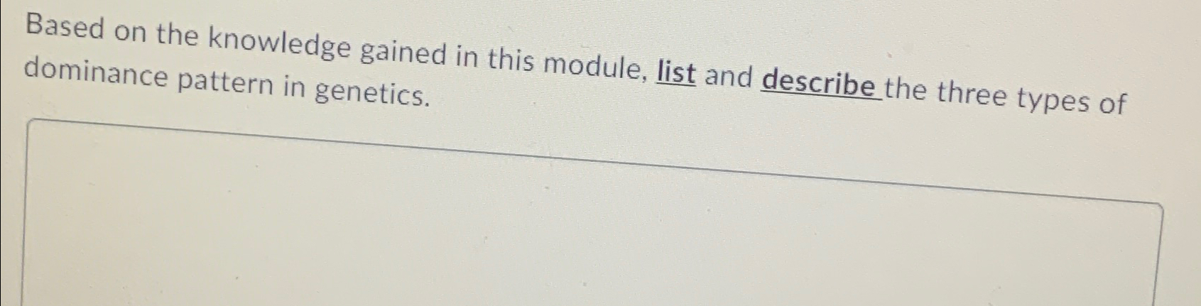Solved Based on the knowledge gained in this module, list | Chegg.com