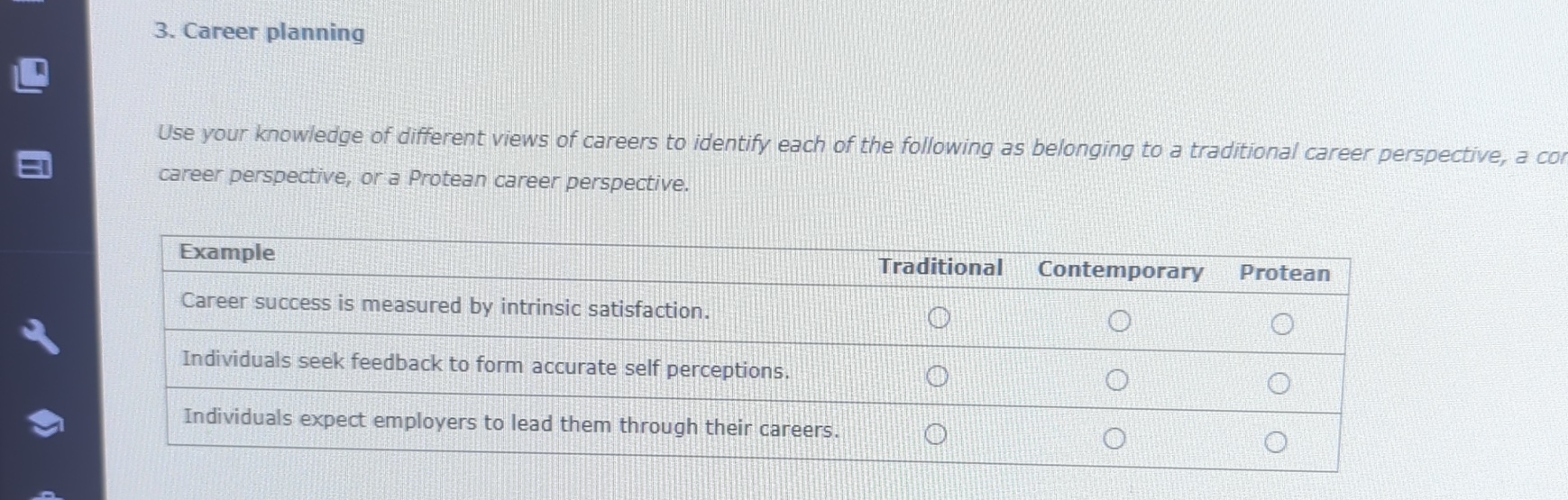 Solved Career planningUse your knowledge of different views | Chegg.com