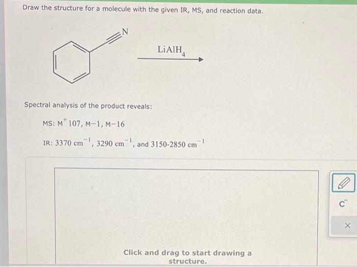Solved Draw the structure for a molecule with the given IR, | Chegg.com