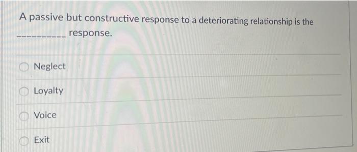 Solved A passive but constructive response to a | Chegg.com Solved A passive but constructive response to a | Chegg.com